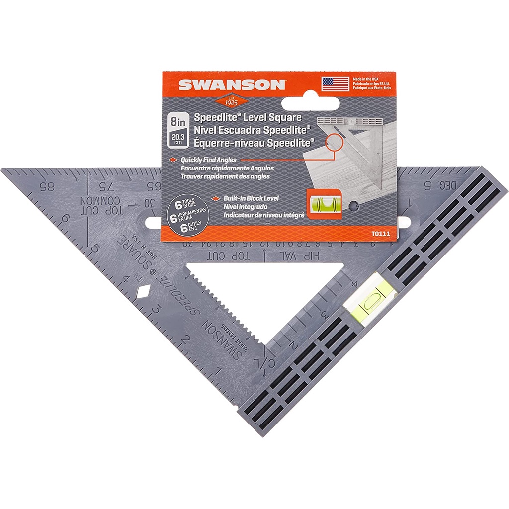 Swanson T0111 Speedlite Level Square Layout Tool - Gray Made in USA ...