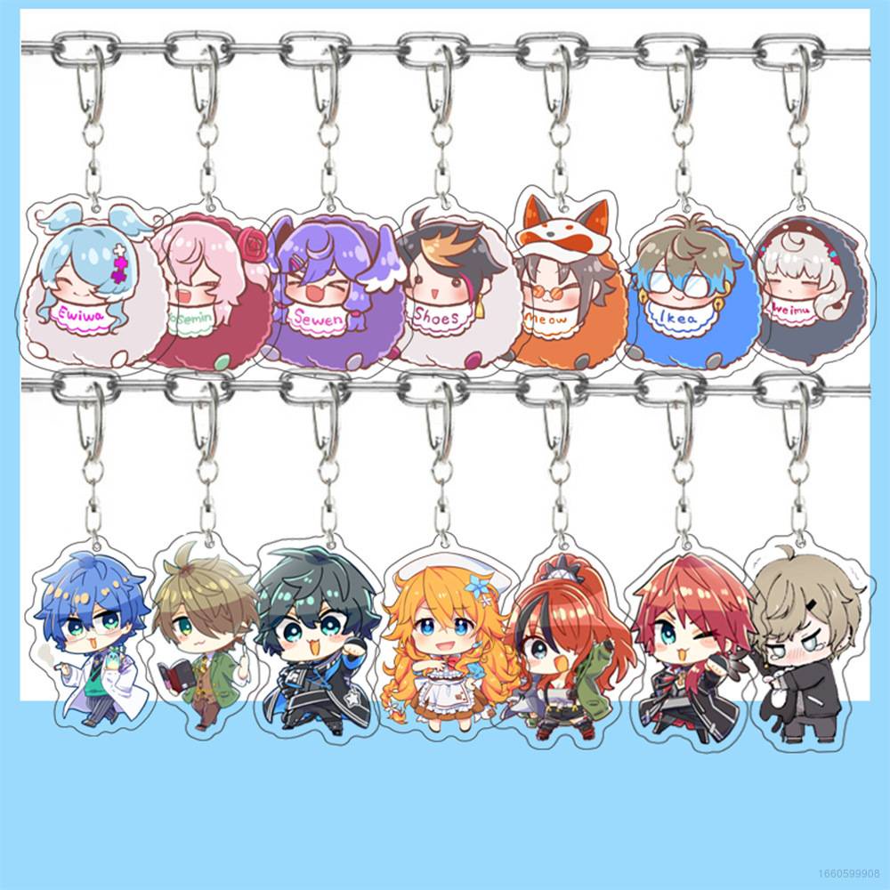YB1 NIJISANJI Vtuber Keychain LUXIEM Anime Keyring Vox Mysta Acrylic ...