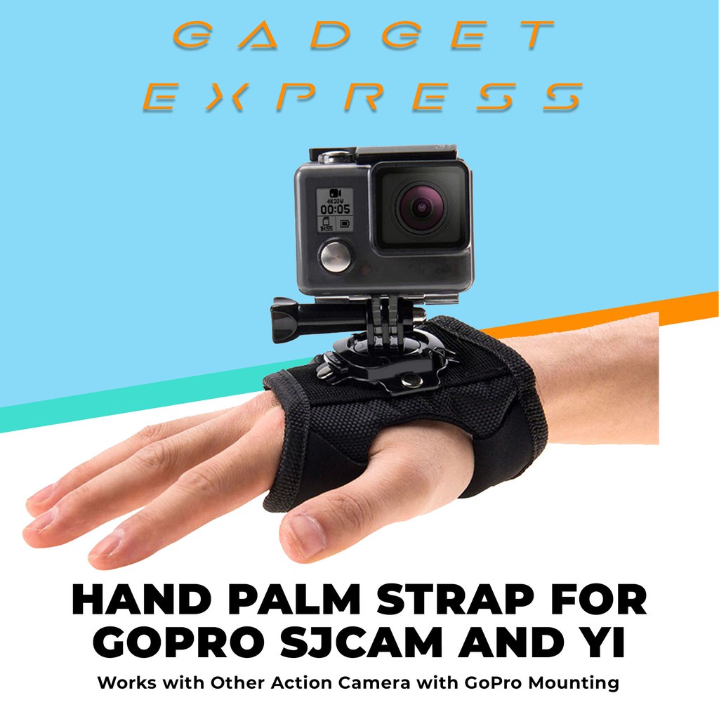 360 Hand Palm Strap Glove Style Mount for GoPro and SJCAM | Shopee ...