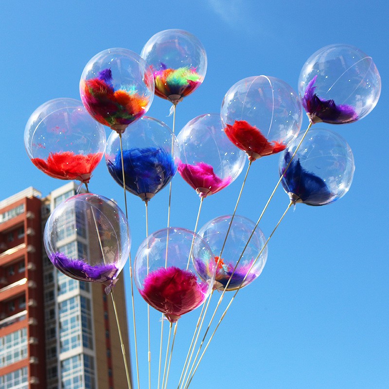 100pcs Feather BOBO Balloon DIY Decorations Wedding Birthday Family ...