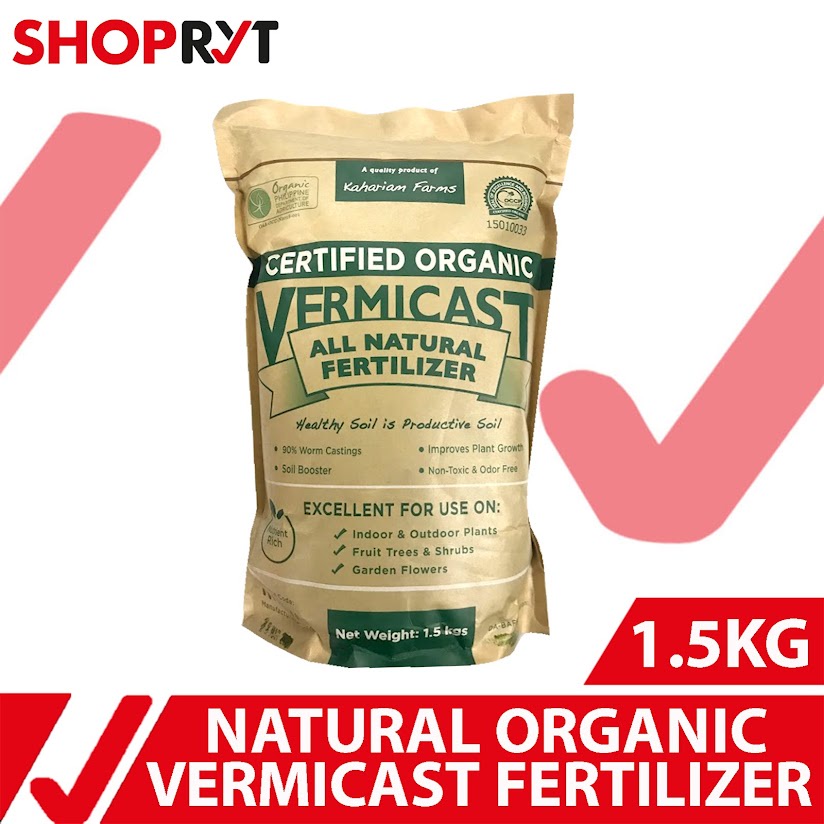 KAHARIAM FARMS' VERMICAST (1.5 kg) Certified Organic Pataba | Shopee ...