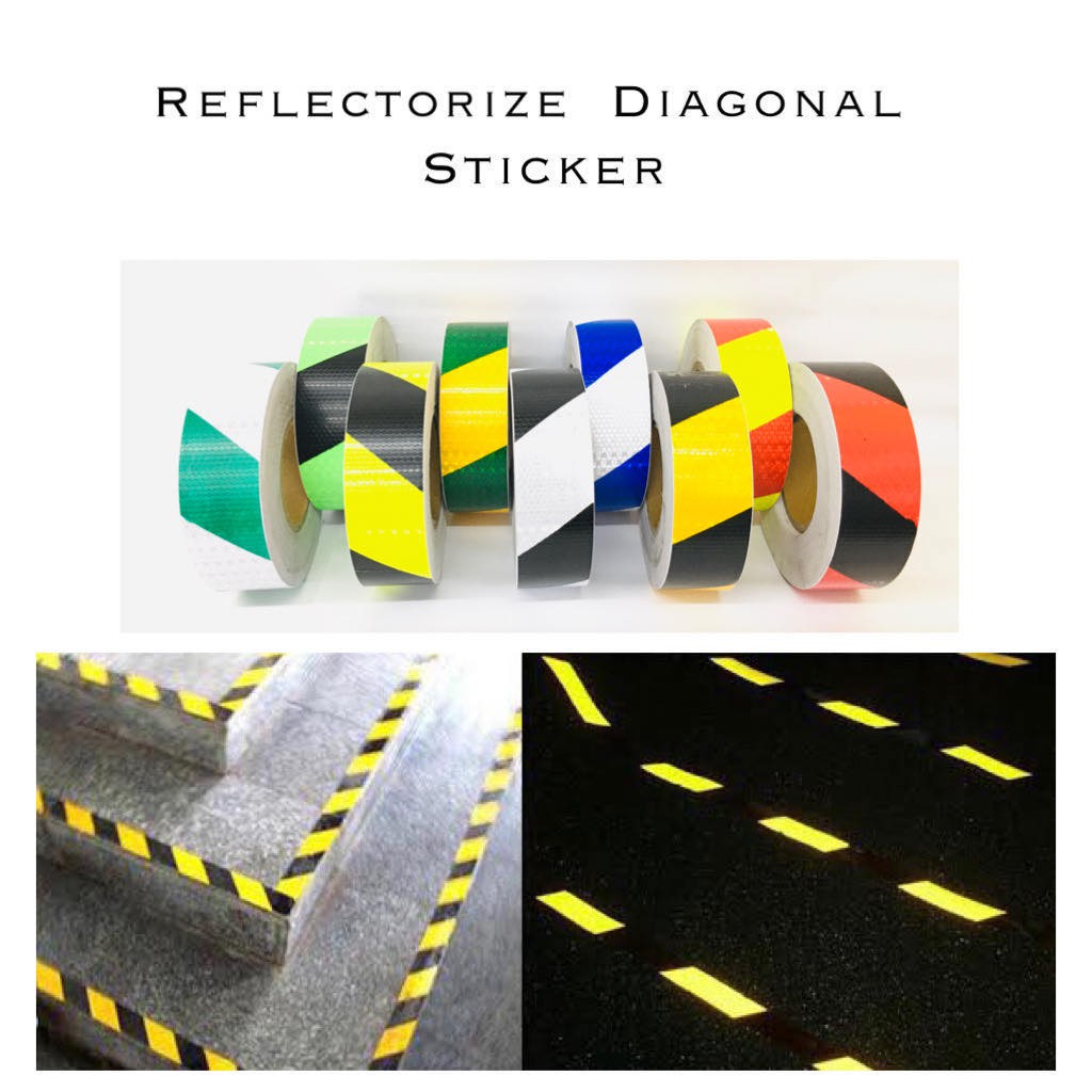 CPAO Reflectorize Diagonal Pattern Reflective Sticker Safety Warning ...