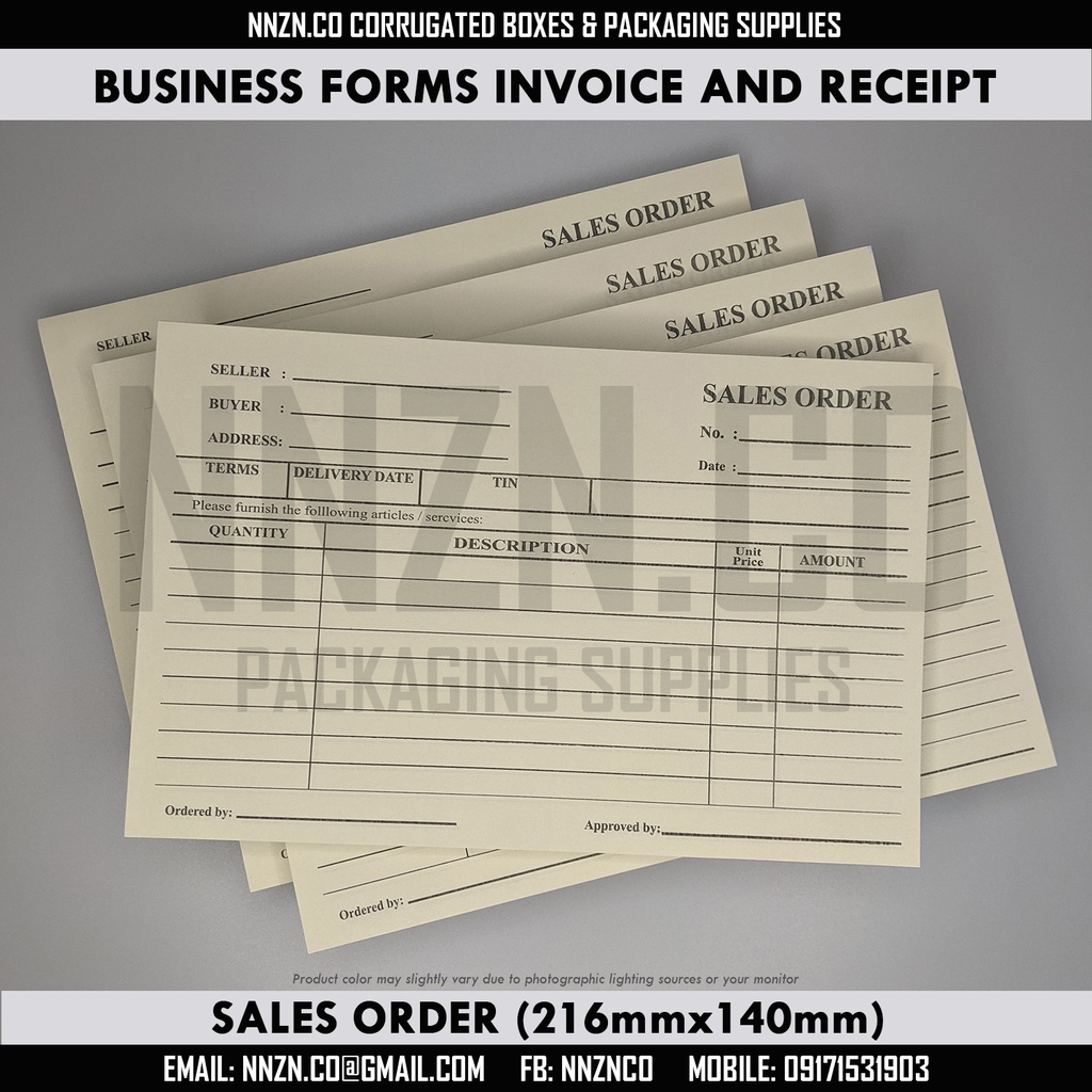 NNZN Business Forms Sales Order Slip - Per Booklet | Shopee Philippines