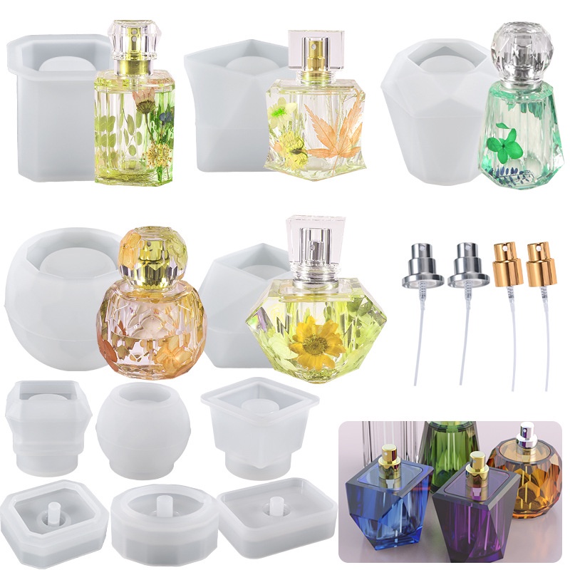 RE DIY Resin Molder Resin Aromatherapy Bottle Ornament Mould Geometric ...