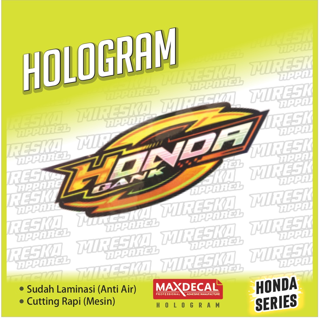 Honda Series Viral Hologram Sticker/Word Sticker/Motorcycle Sticker ...