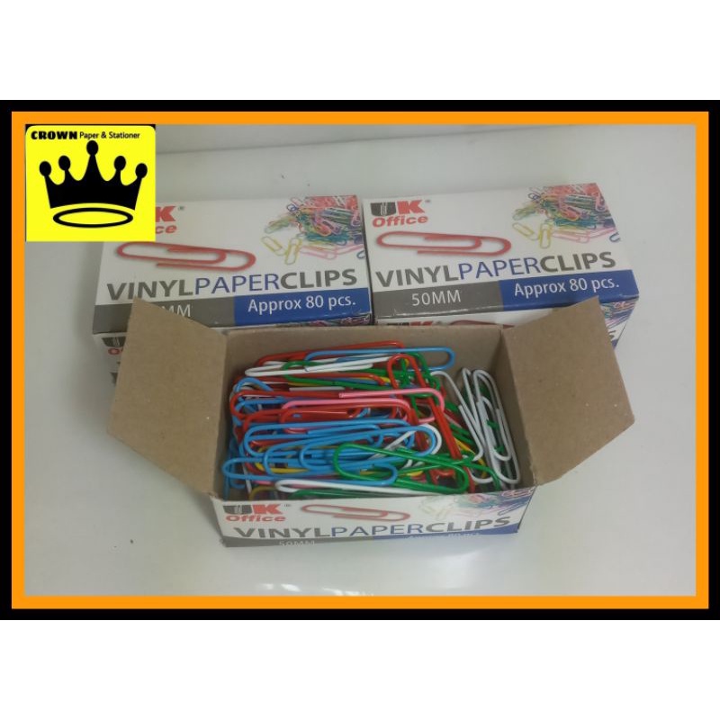 1 BOX PAPER CLIP VINYL COATED AND NICKEL - PLATED MATERIAL No.50 (Big ...