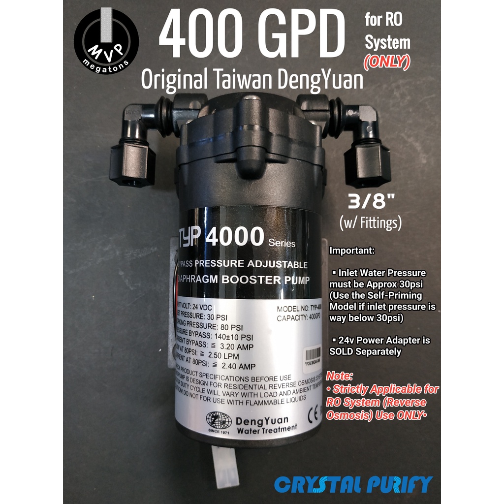 400gpd RO Diaphragm Booster Pump TYP 4000 Increase Reverse Osmosis ...