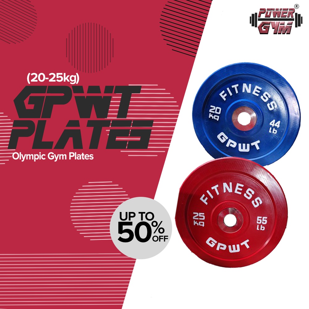 POWERGYM Gpwt Fitness Dumbbells Weight Rubberized Plates 20Kg 44Lbs ...