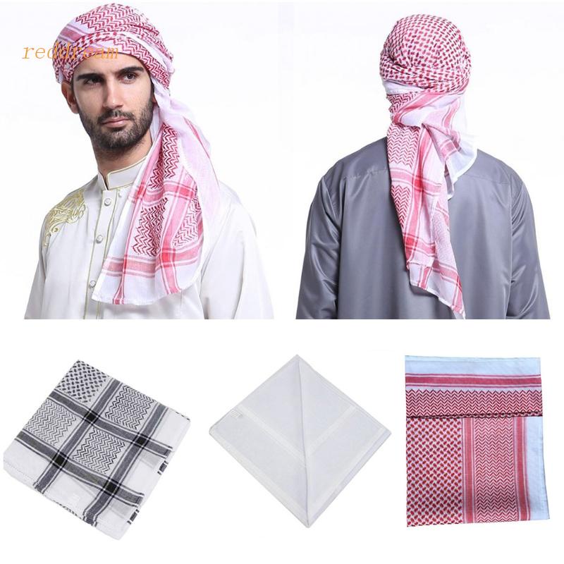 REDD Men Arabic Shemagh Kaffiyeh Headscarf Turban Bandana Muslim Hijab ...