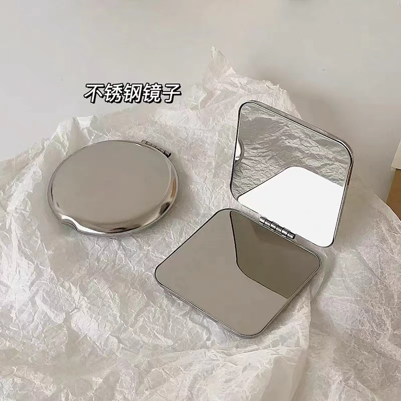 ins Handheld Double-Sided Small Mirror Female Portable Foldable Makeup ...