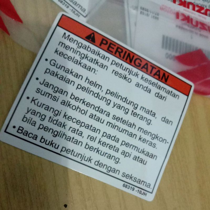 Suzuki warning sticker | Shopee Philippines