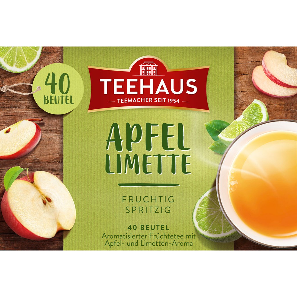 German Imported Apple Green Lemon Flavor tea Apple Lime fruit tea 40 ...
