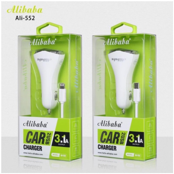 Alibaba Ali-552 3.1A 2USB CAR charger for Android/V8 ip | Shopee ...