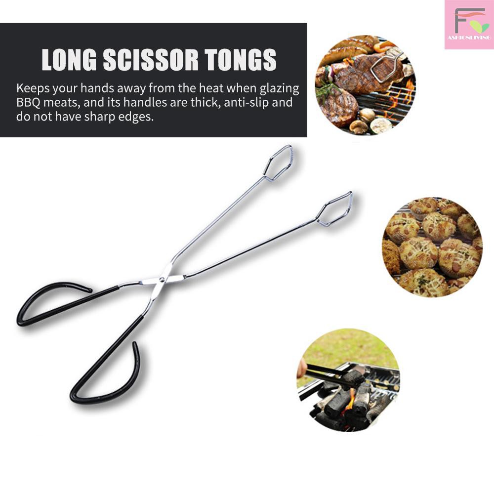 F&L Scissor Tongs Barbecue BBQ Grill Pastry Tongs Baking Cooking Clamp ...