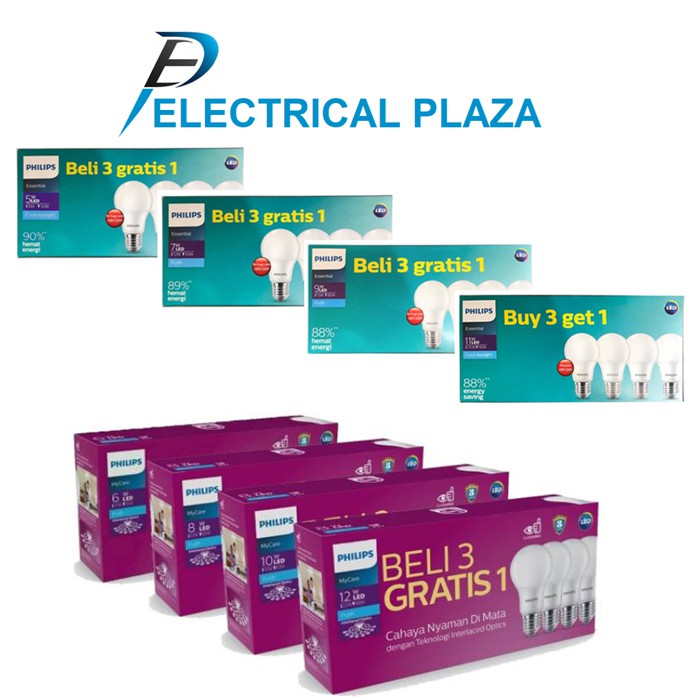 PUTIH [LIVE Extra] Philips LED Multipack Bulb Package Ess 4W 5W 6W 7W ...