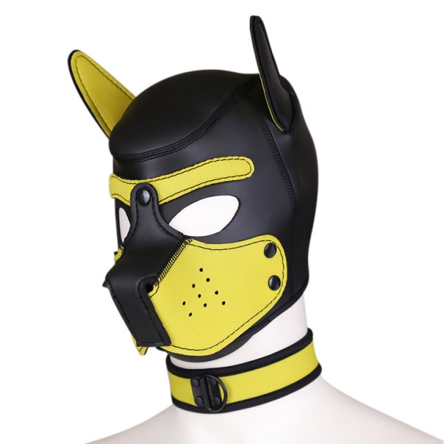 Neoprene Puppy Hood Role Play Dog Mask Puppy Cosplay Full Head with ...