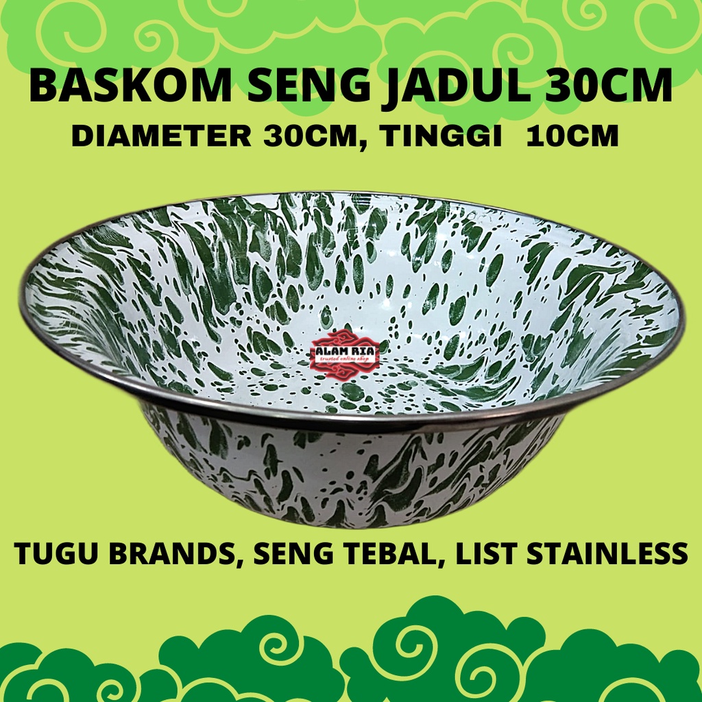 Baskom Zinc BLURIK Old School 30CM / BASKOM Zinc / BASKOM ANTIK VINTAGE ...