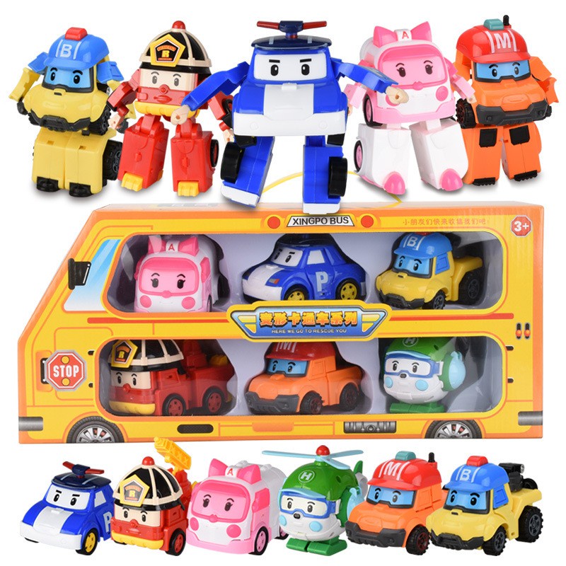Deformation Car Sheriff Poly Toy Robot POLI Ambarroy Fire Truck Rescue ...
