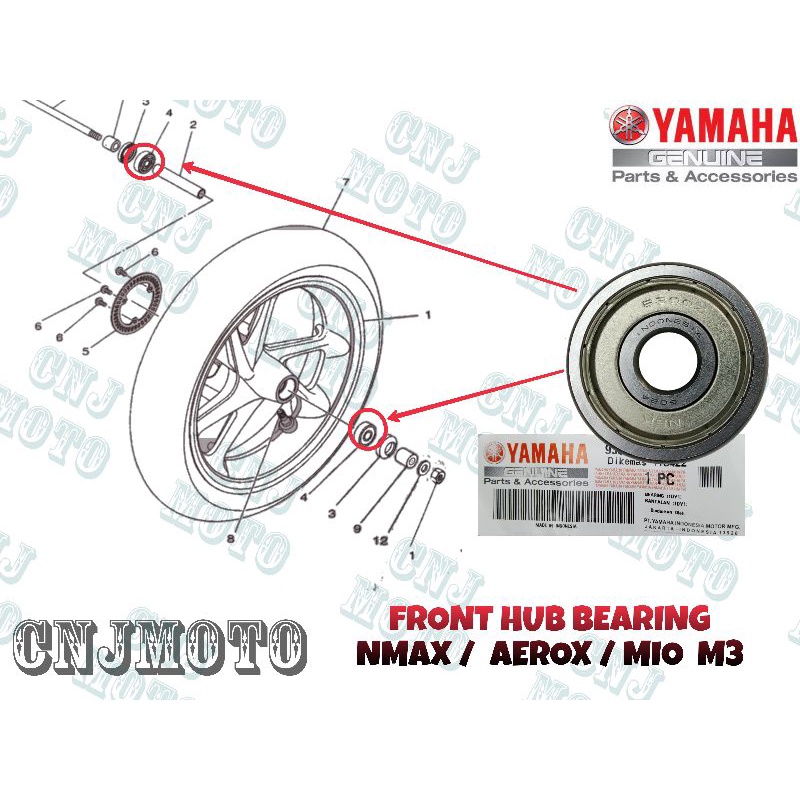 FRONT HUB BEARING ( NMAX, AEROX, M3, MIO) SOLD PER PIECE 93306-300YL | Shopee Philippines