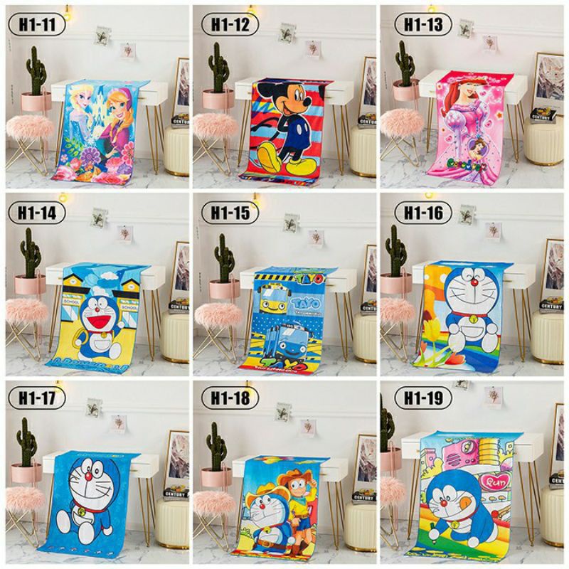 70x142 Character Towel Large Thick Motif Hello Kitty Doraemon Keropi ...