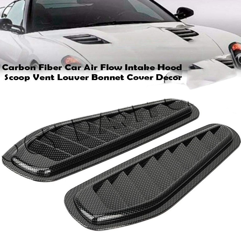 Carbon Look Car Hood Vent Scoop Universal Air Flow Intake Scoop Cover ...