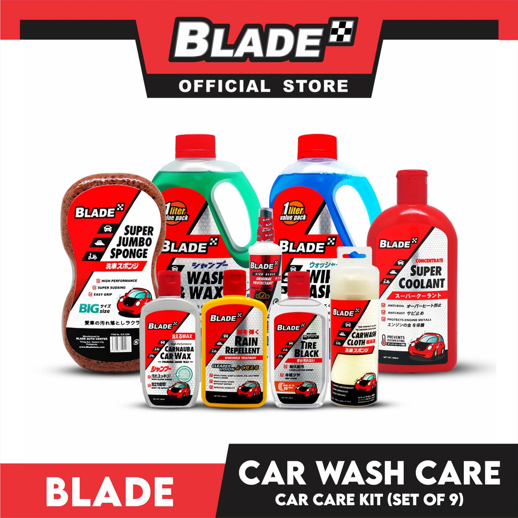 Blade Car Wash Care Kit Set 4 (Set of 9) | Shopee Philippines