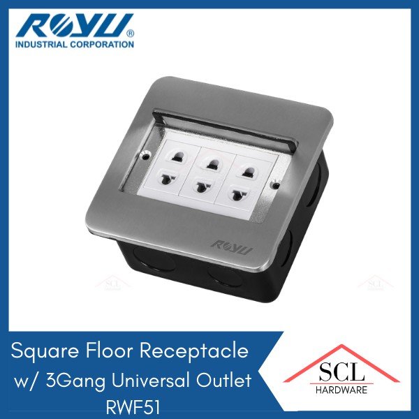 ROYU Square Floor Receptacle with 3 Gang Universal Outlet RWF51 ...