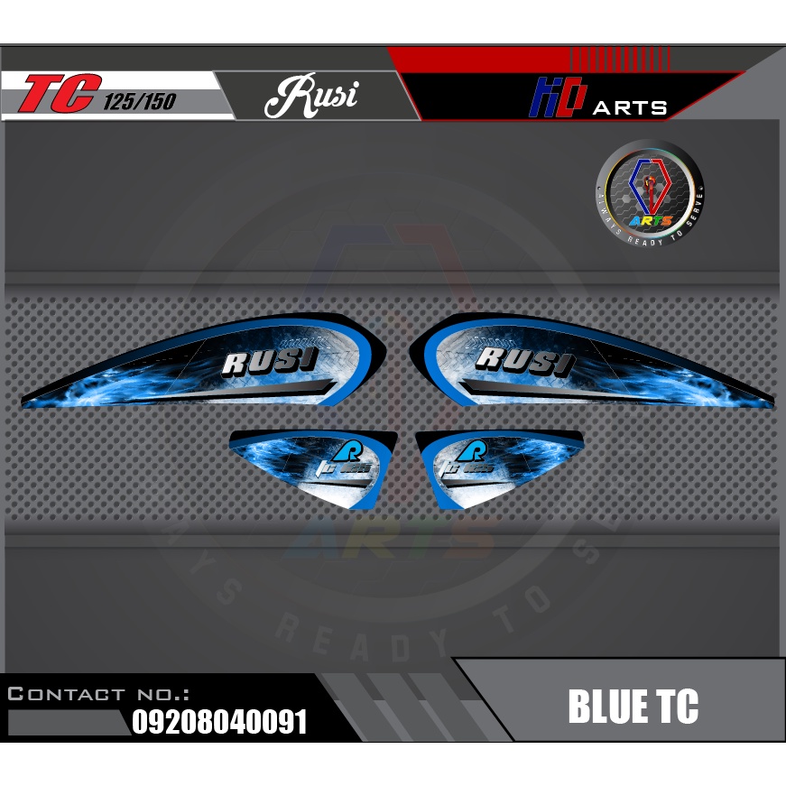 RUSI TC125/150 Decals "Flame Design" : Customized Decals, Laminated, NO ...