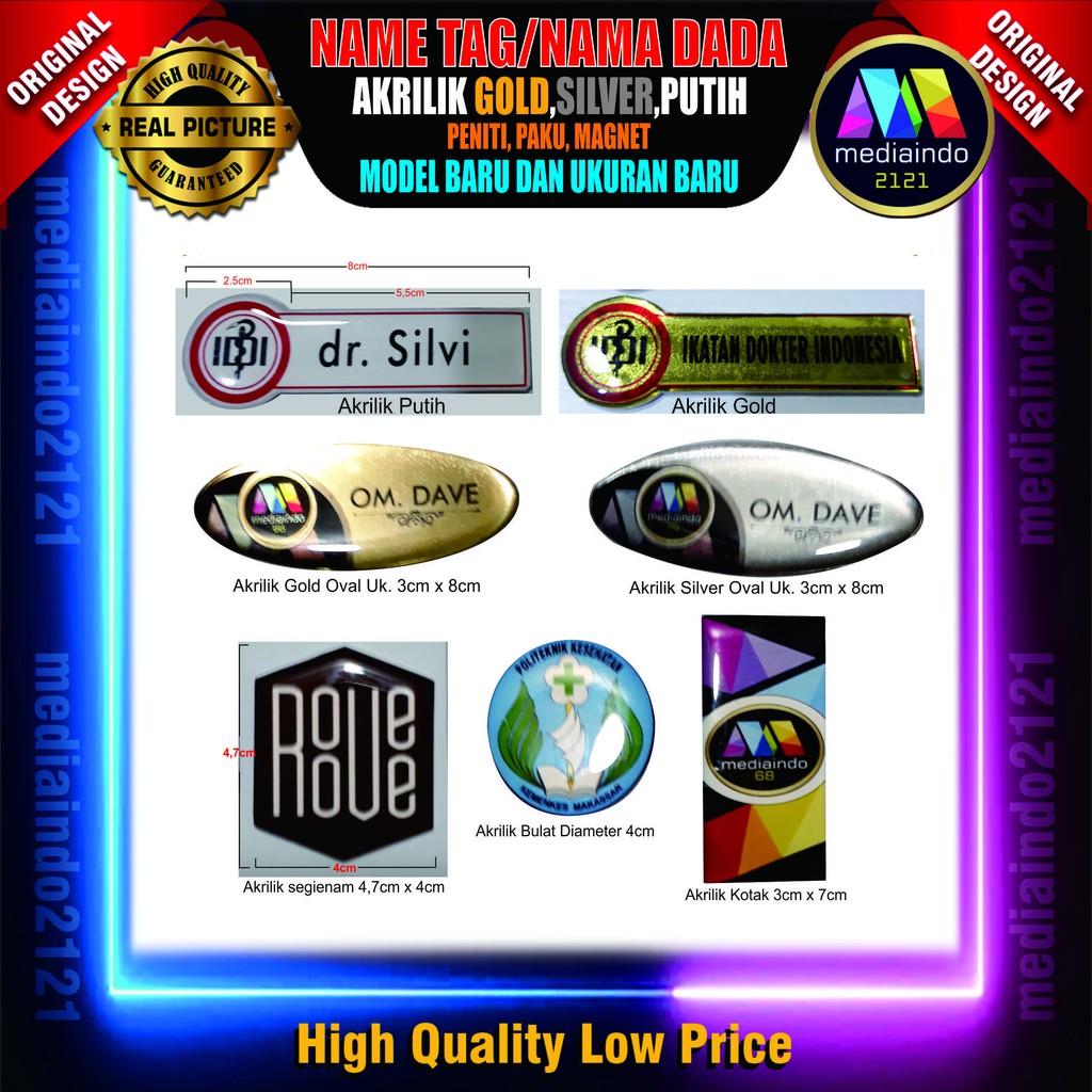 Name Tag / Chest Name / Pin-Bros-Custom Acrylic Unit-Fast Process ...