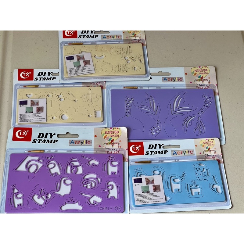 among us / baby shower / mermaid theme acrylic diy stamp | Shopee ...