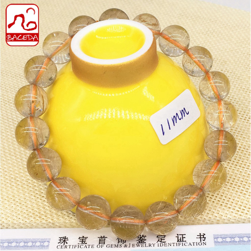 Baceda Natural Crystal Gold Rutilated Golden Rutilated Hair Quartz ...