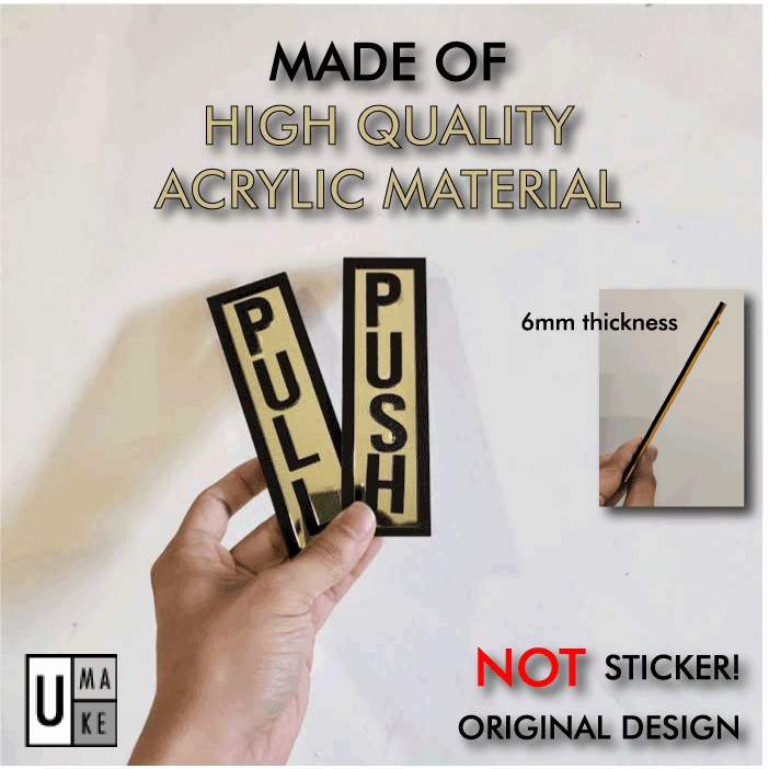 UMAKE 3D Push Pull Sign / Papan Tanda Tolak Tarik / 推拉牌 Premium Black ...
