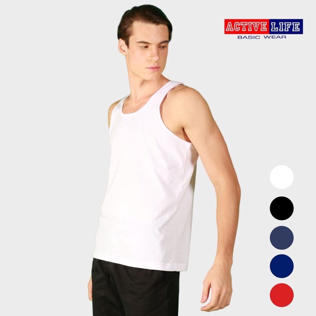 Active Life Premium Cotton Sando For Men (5 Available Colors) | Shopee ...