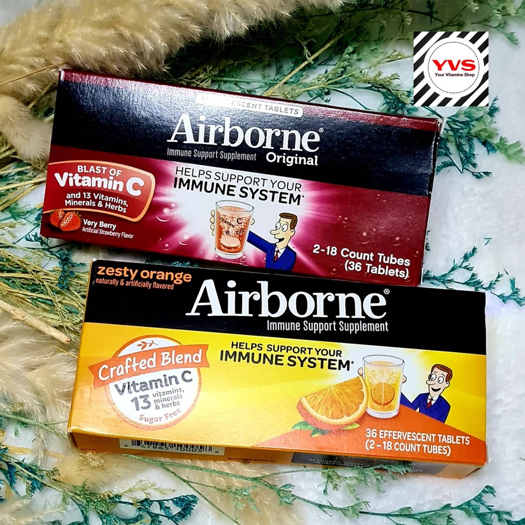 Airborne Immune Support Supplement (2 count tubes in 1 box) | Shopee ...