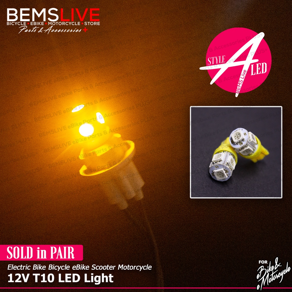 T10 LED Small Light Signal Lights for Motorcycles & eBikes with ...