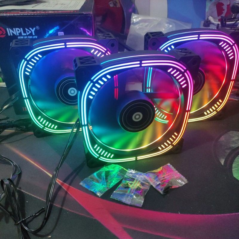 INPLAY AURORA ONE TOWER/LOVINGCOOL RGB FAN 3 IN 1 KIT COOLING FAN Mobo ...