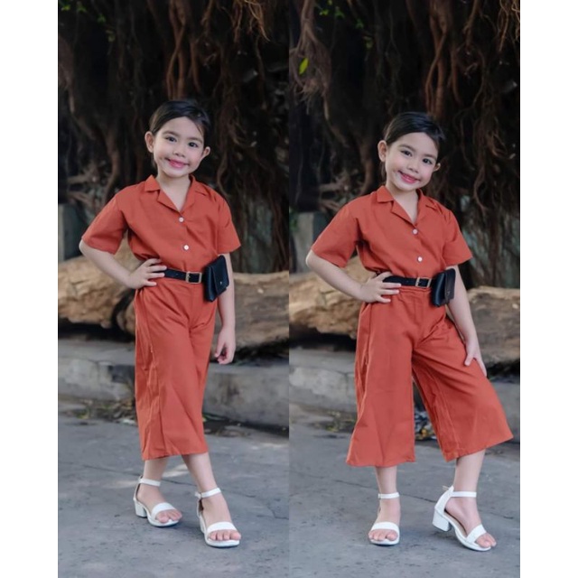 Little Vella Linen Collared Puff Top & Pants Coords ( 3-6 Years Old ...