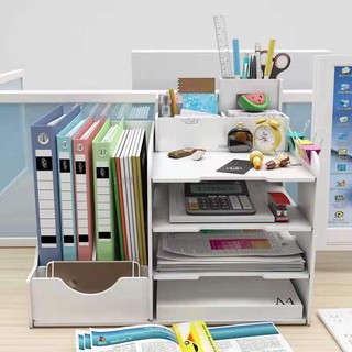 Desk Storage Bookshelf Folder Book Office Paper Storage Box File Rack ...