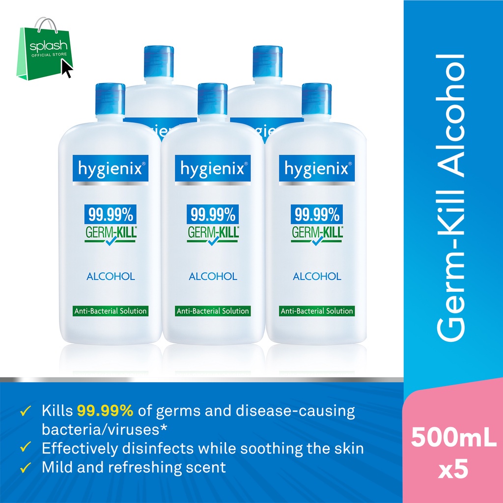 Hygienix Germ-Kill Alcohol with Moisturizer No Pump 500mL Set of 5 ...