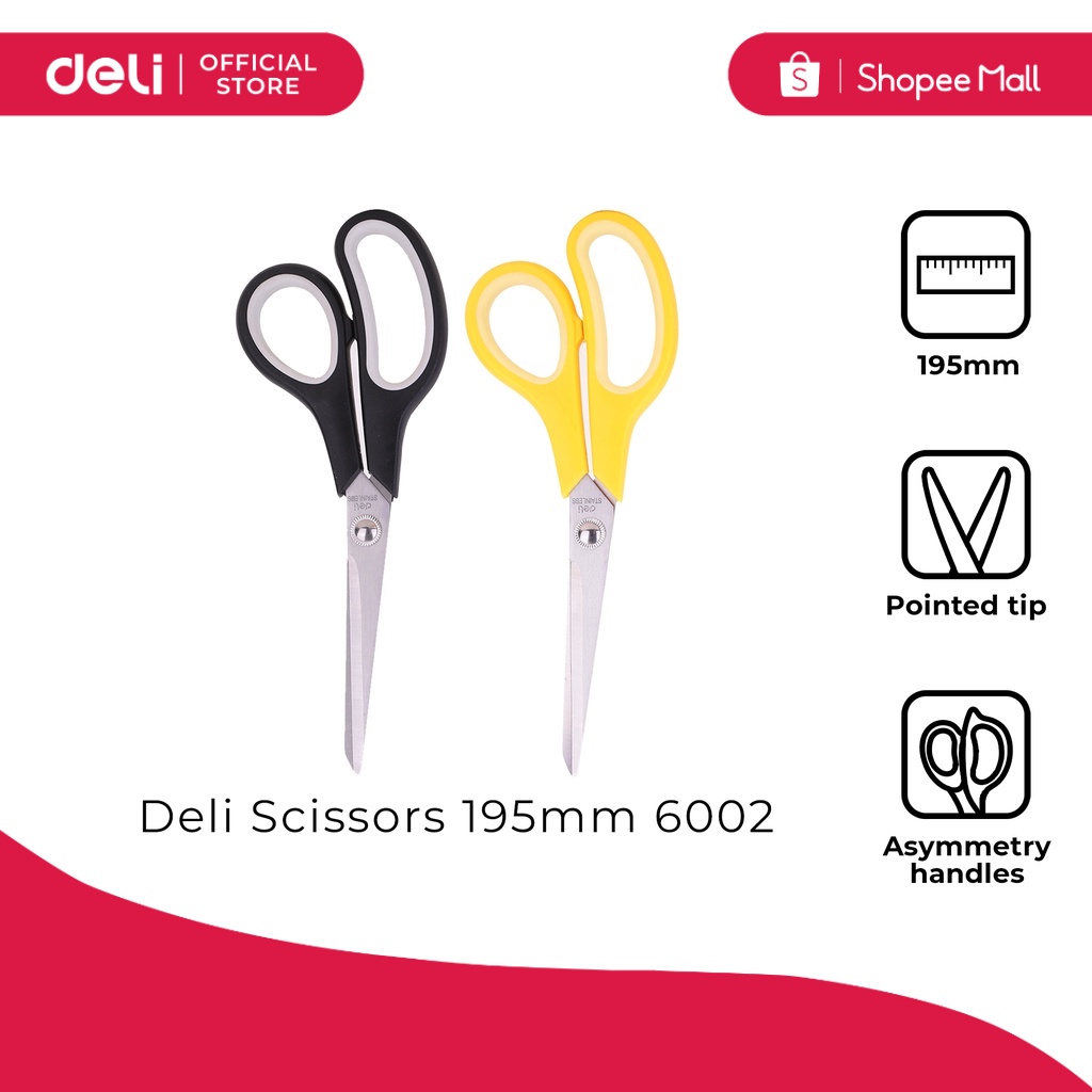 Deli 6002 Scissors 195mm (1PC) [75326002] | Shopee Philippines