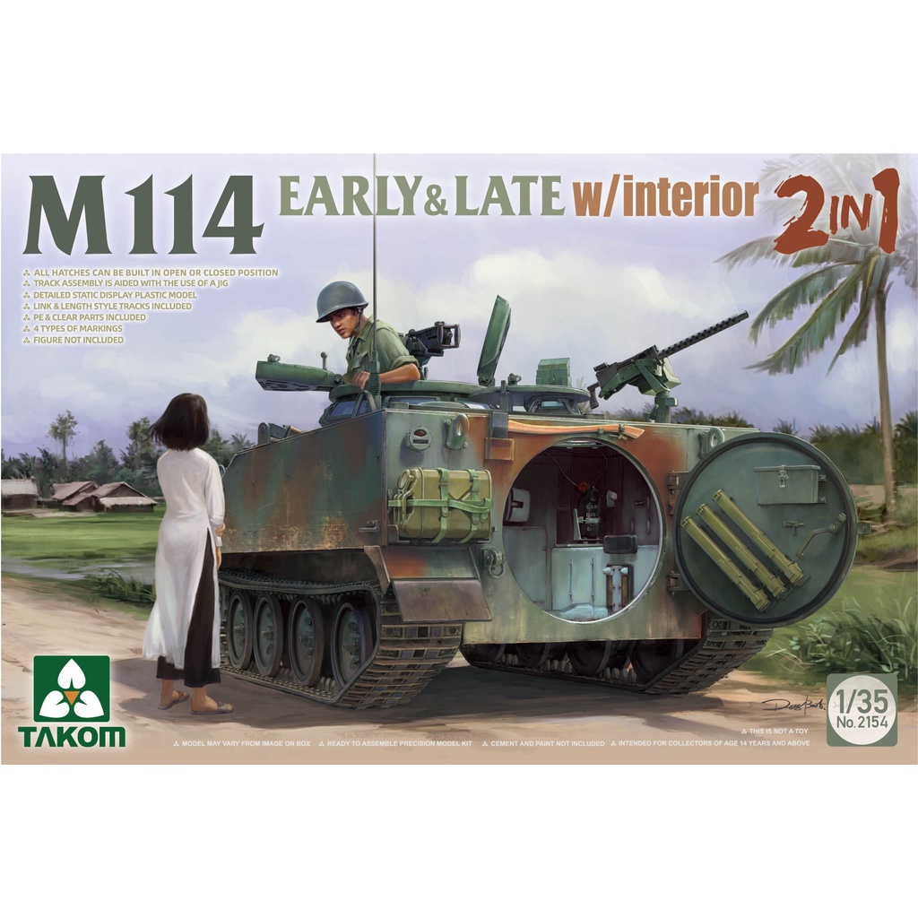 Assembled Model Plastic TAKOM Scale 1/35 M114 EARLY & LATE w/interior ...