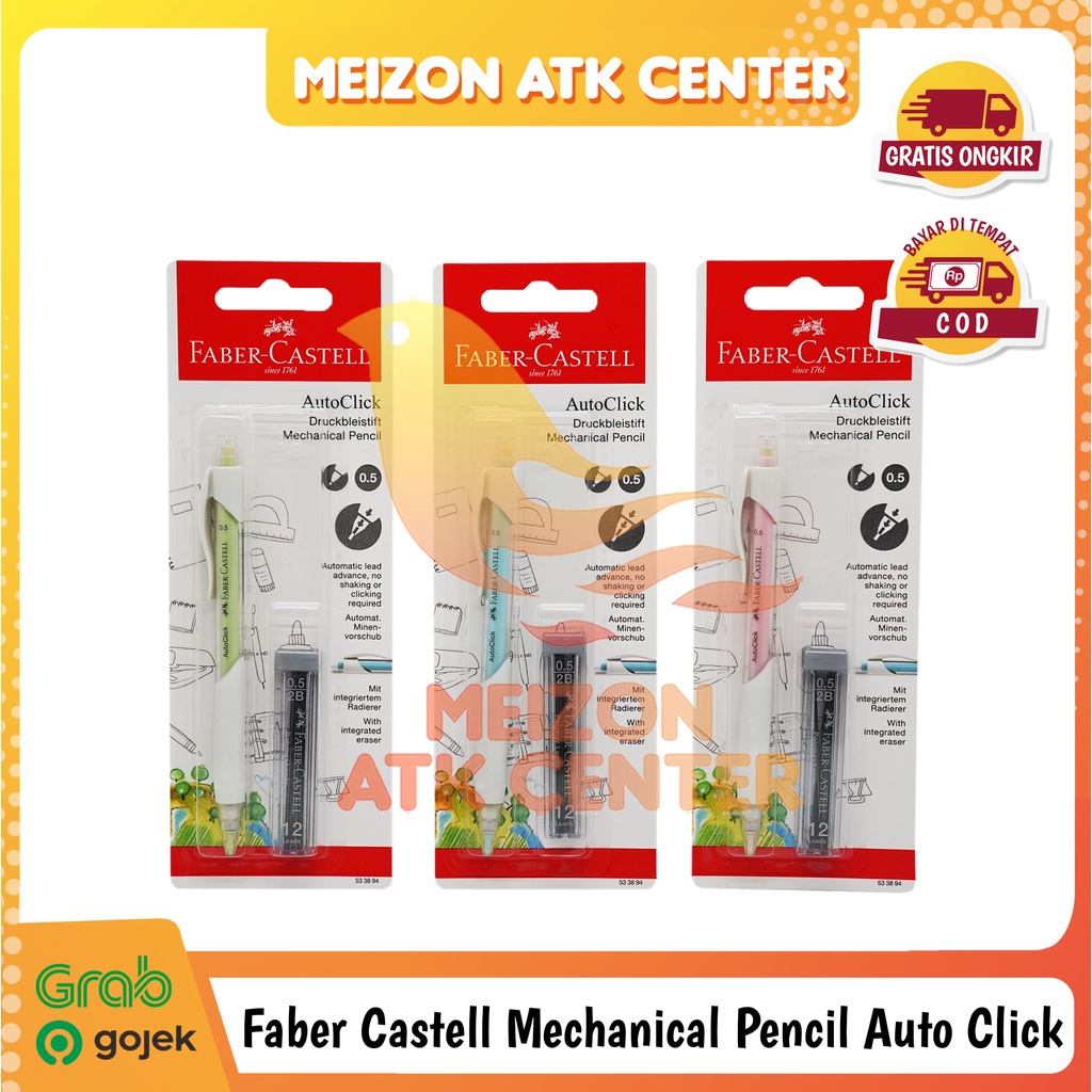 Faber CASTELL Mechanical Pencil 2B AUTO CLICK - No Shaking or Clicking ...