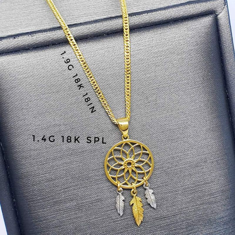 18k Saudi Gold Necklace with Pendant Pawnable | Shopee Philippines