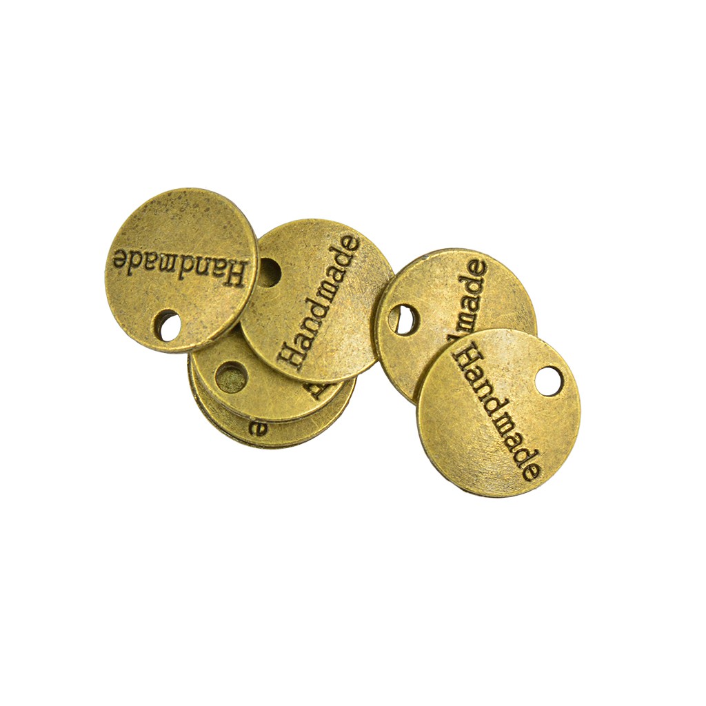 50pcs Round Handmade Tag Label Charms DIY Jewelry Making | Shopee ...