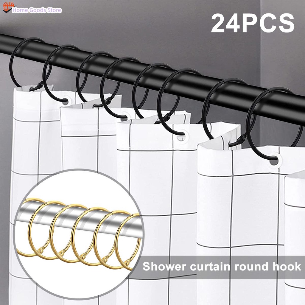 24 Pack Curtain O-Rings Multifunctional Purpose Decorative Metal Shower ...