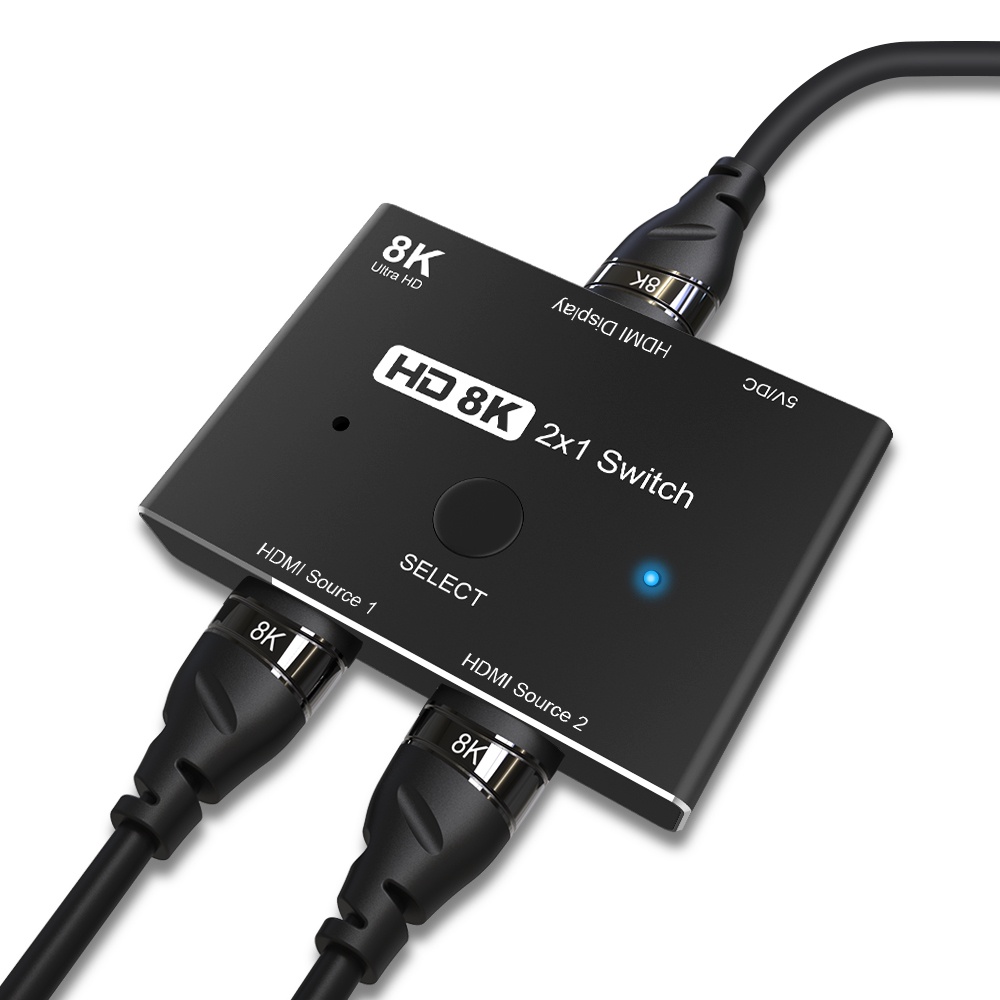8K 2x1 HDMI Switcher HDR 3D 2 in 1 Out 4K120Hz 1080p60fps HDMI Switch ...