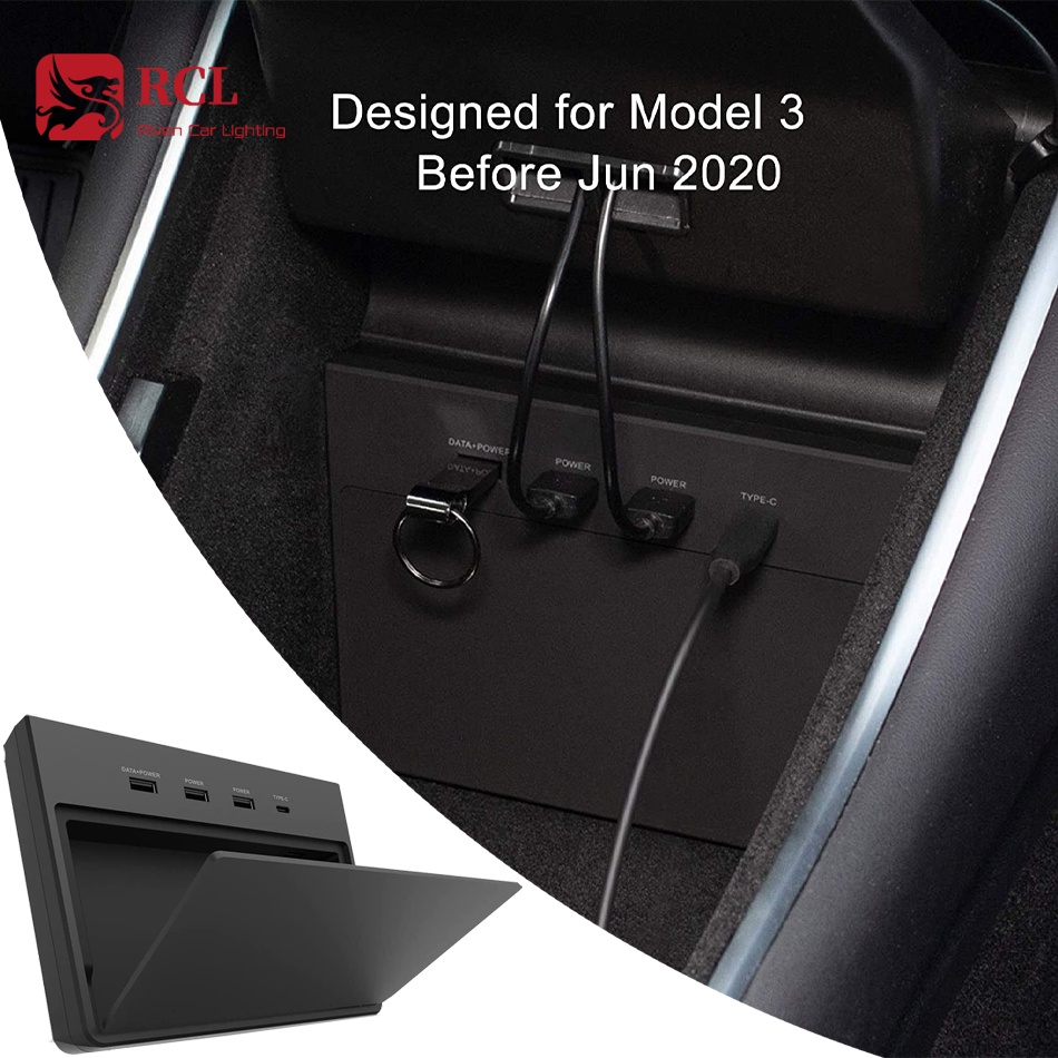 USB Hub 5 in 1 Ports for Tesla Model Y 3 2016 2017 2018 2019 2020 ...