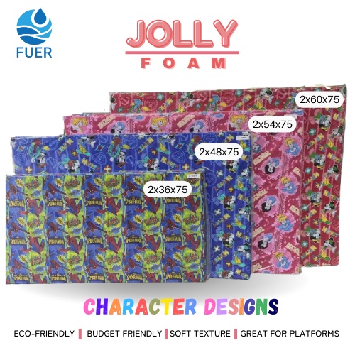 Jolly foam mattress with cover character design 2 inches thick 100% ...