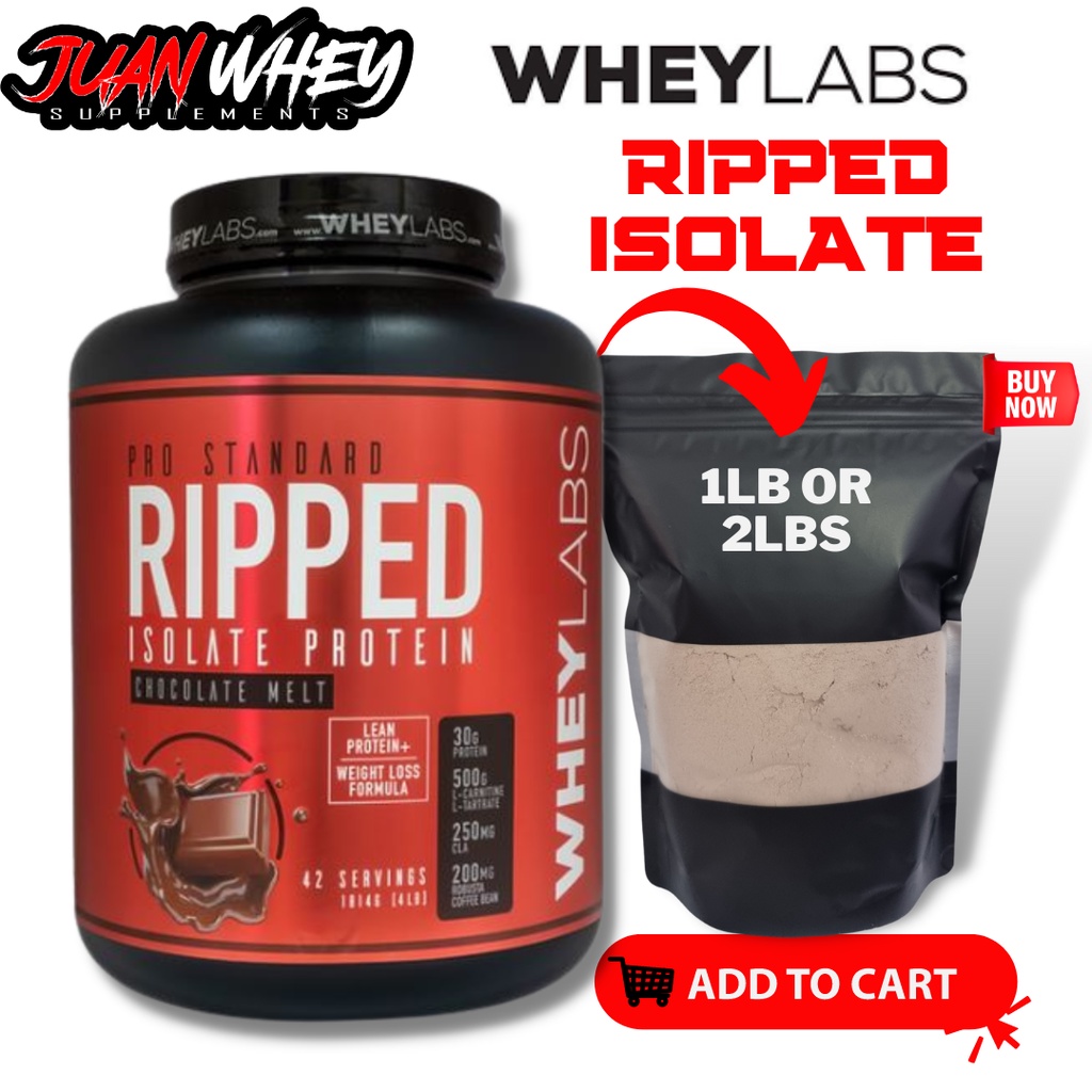 WHEYLABS PRO STANDARD RIPPED ISOLATE PROTEIN 1LB or 2LBS with or ...