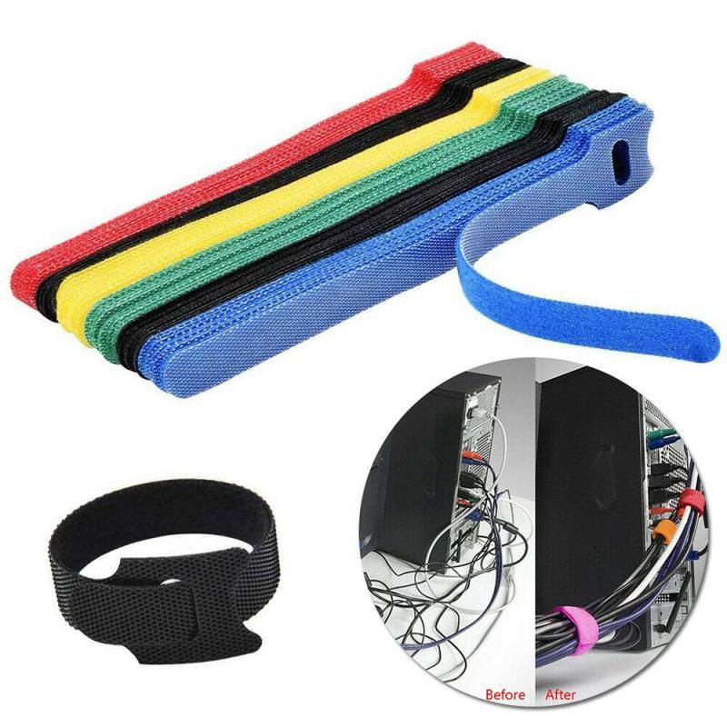 Nylon Cable Cord Tie Strap Hook and Loop Sticky Backed Tape Winder ...